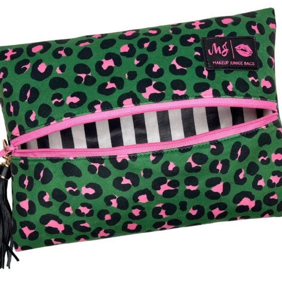 Makeup Junkie | Bags | New Green Pink Leopard Mj Mini Bag | Poshmark